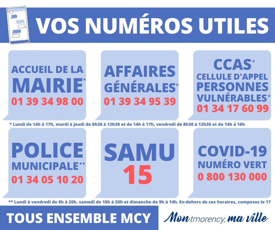 Covid-19 : Vos numéros utiles | Ville de Montmorency